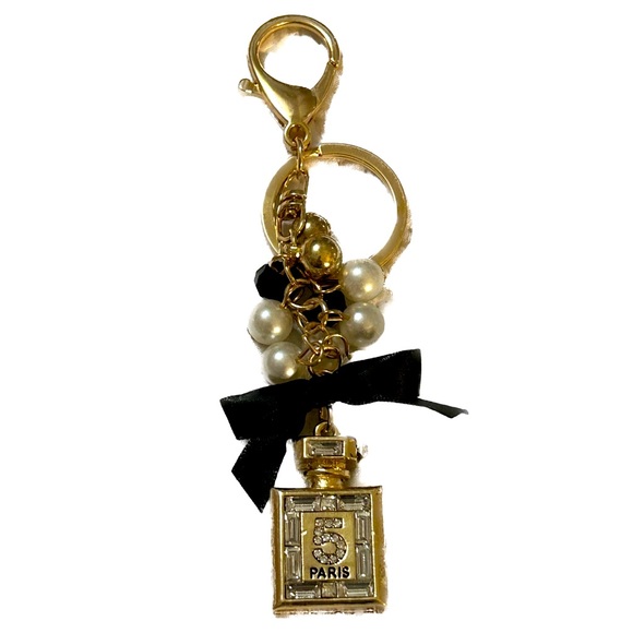 Bags | Perfume Bottle Pearl Bag Charm 5 Twillys 2 Gold Chains | Poshmark